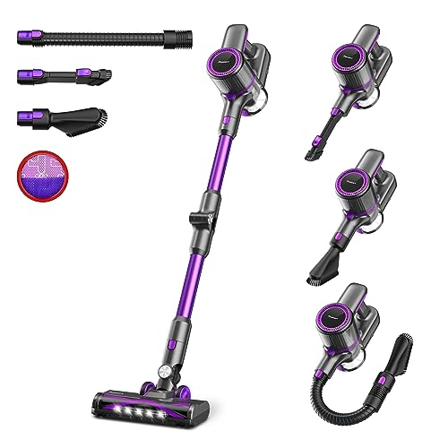 POWEART N700 Cordless Vacuum Cleaner, 30Kpa Suction, Extended Runtime ...