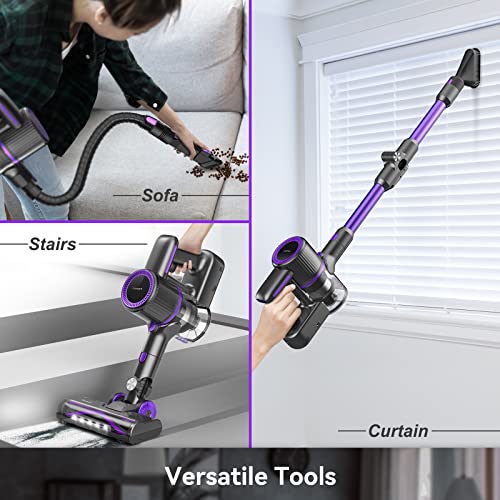 POWEART N700 Cordless Vacuum Cleaner, 30Kpa Suction, Extended Runtime ...