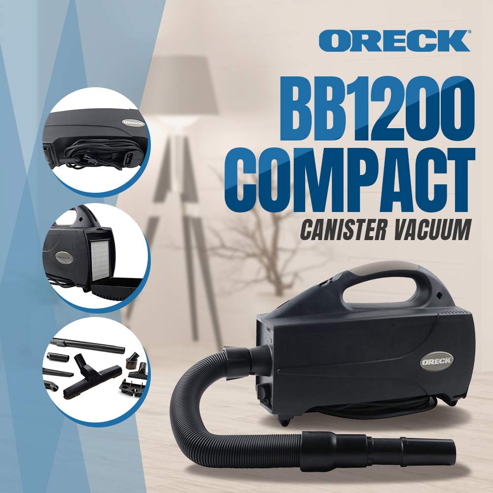 Oreck BB1200DB Compact Canister Vacuum HEPA Filter Bag Black - VacuumFolk