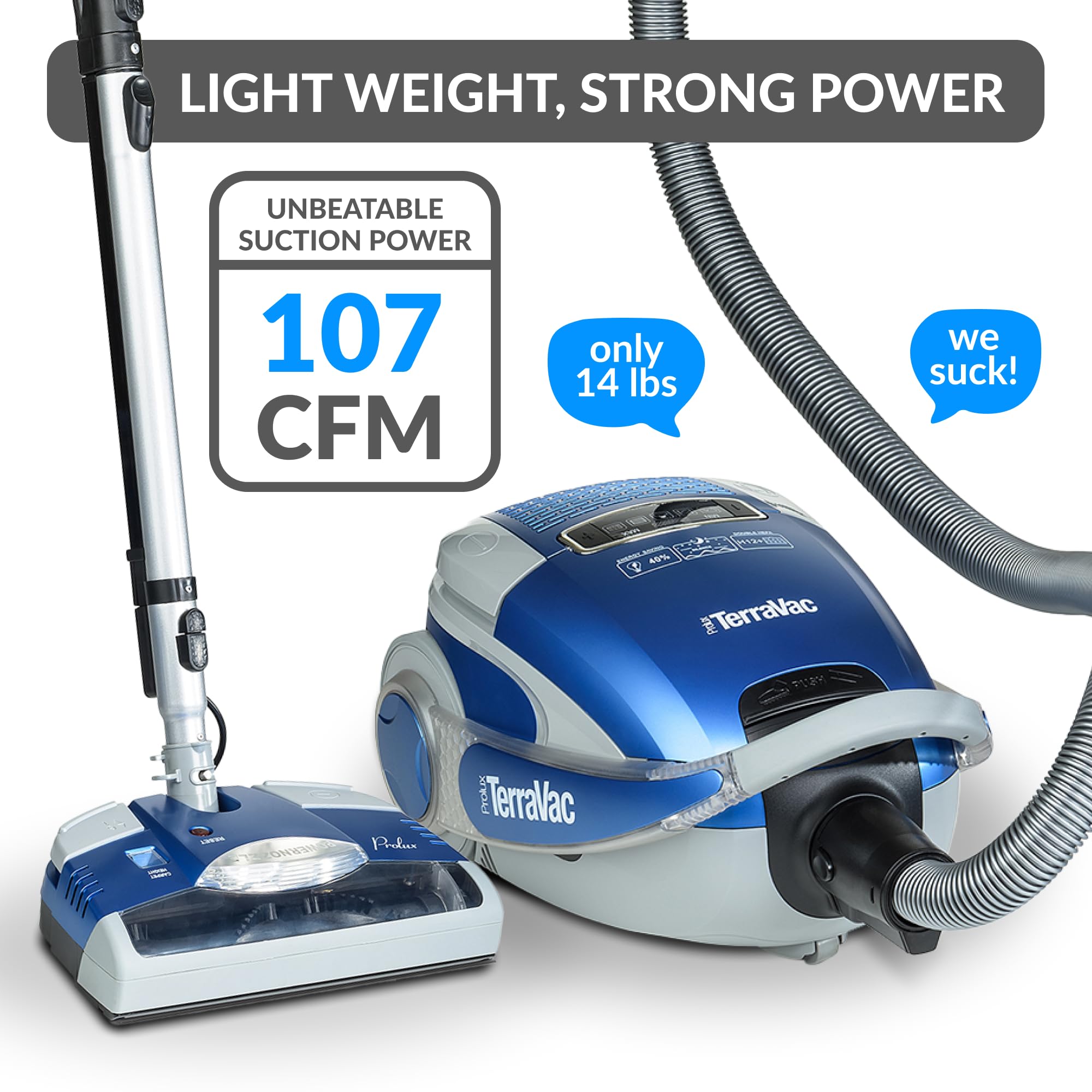 Prolux Terravac Deluxe Series Canister Vacuum With Hepa Filtration at Diana Massey blog