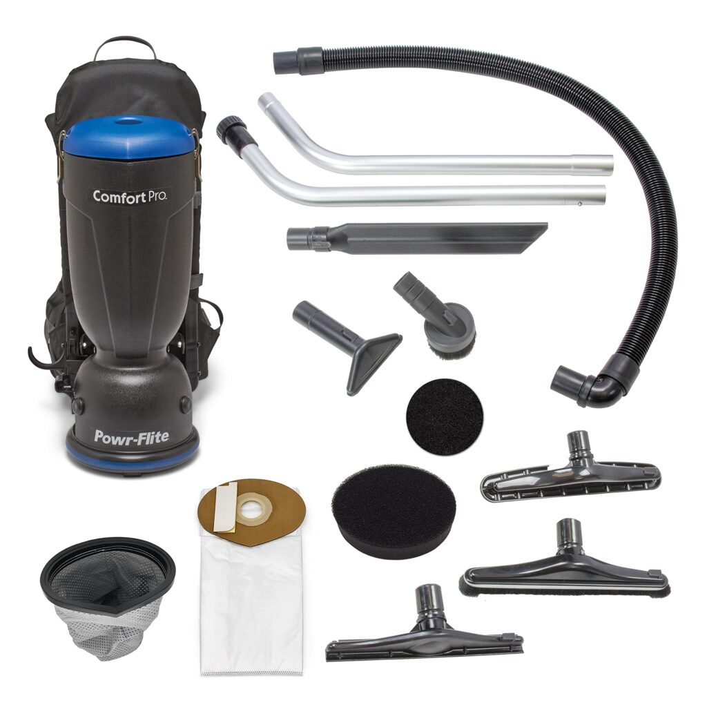 "Powr-Flite Comfort Pro Backpack Vacuum Cleaner, 6 Quart HEPA Vacuum ...